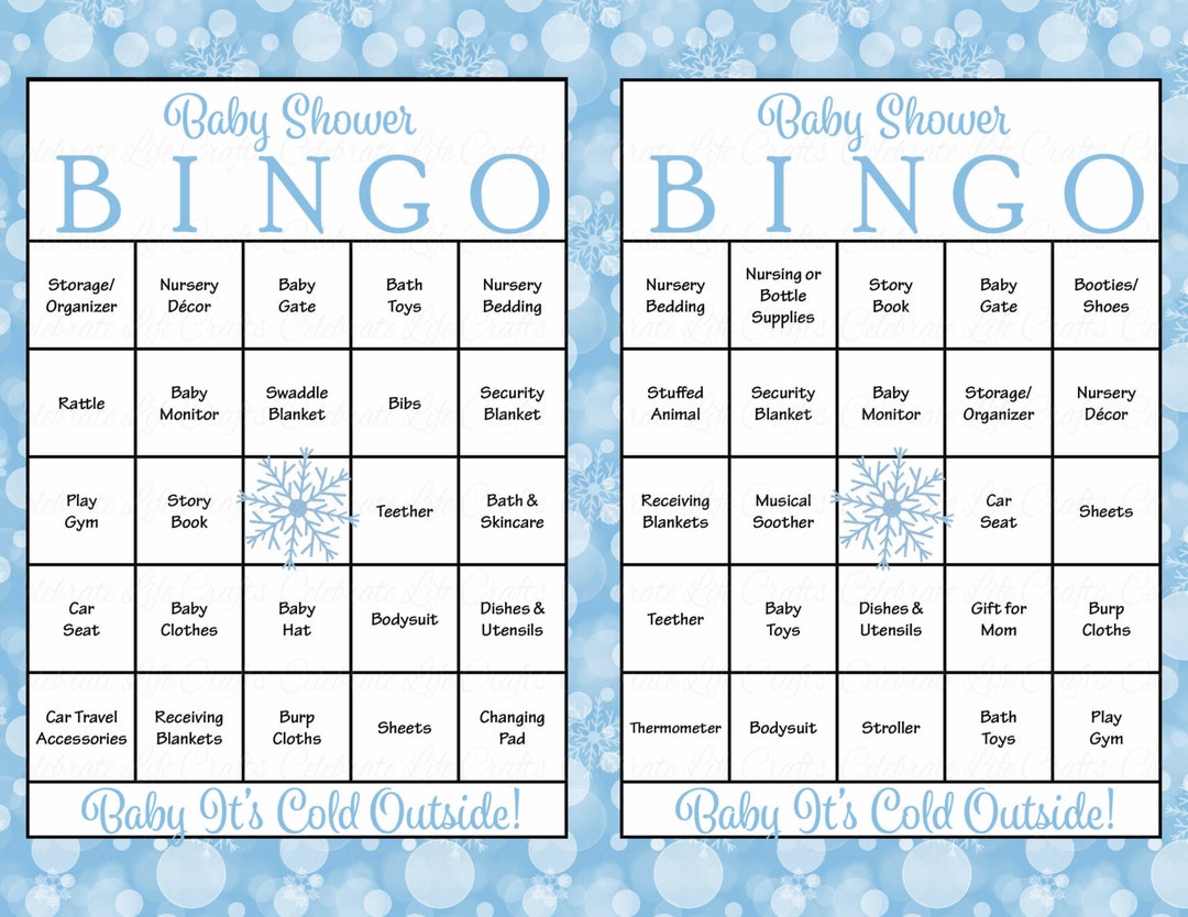 100 Winter Baby Shower Bingo Cards Boy Baby Shower Games - Etsy