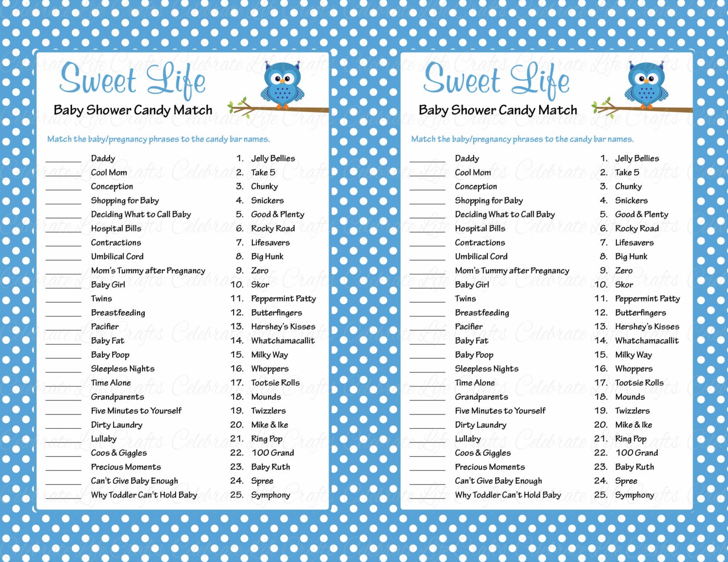 Sweet Life Baby Shower Game With Answer Key Printable Candy Etsy Sweet Life Baby Shower Game With Answer Key Printable Candy Etsy