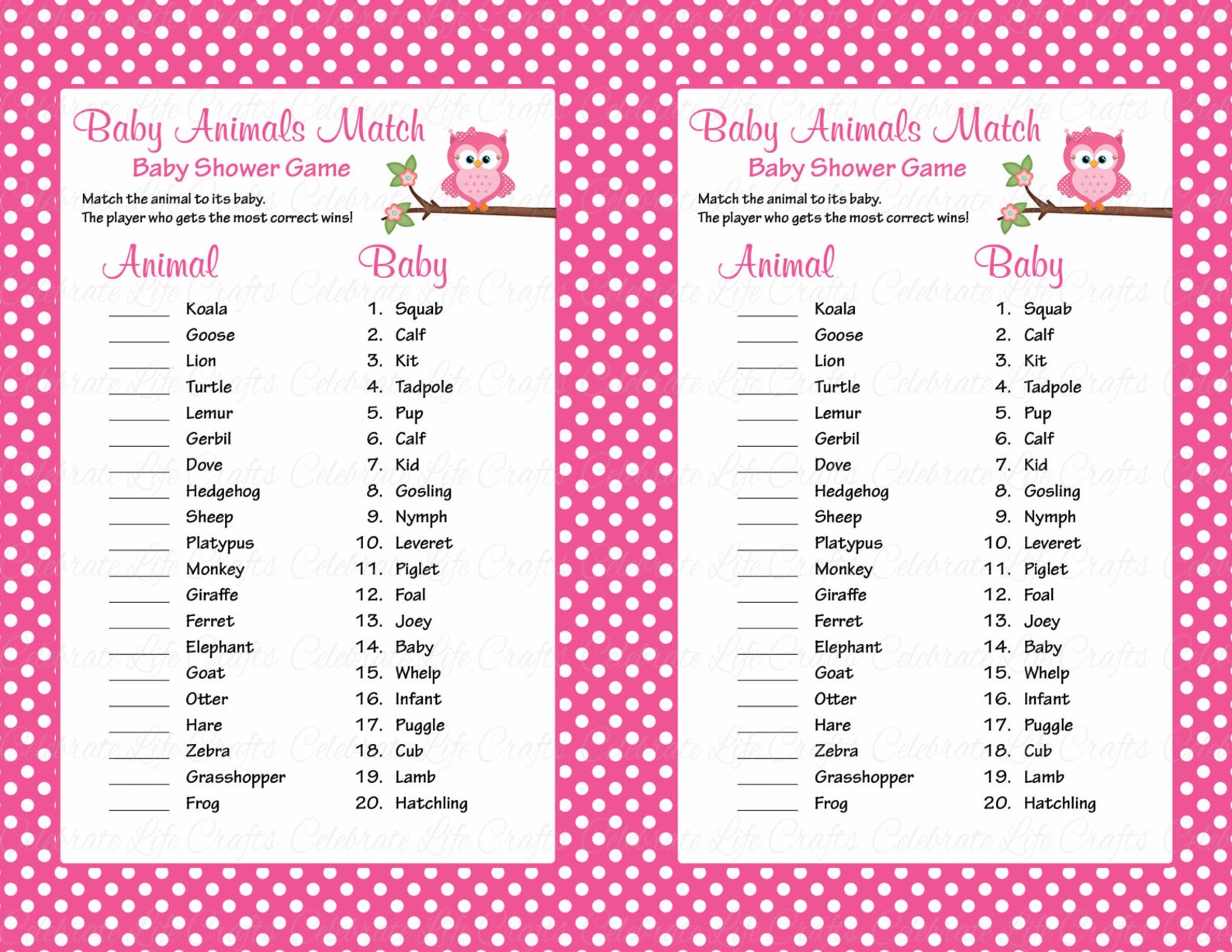 Baby animal match game printable - fertlime