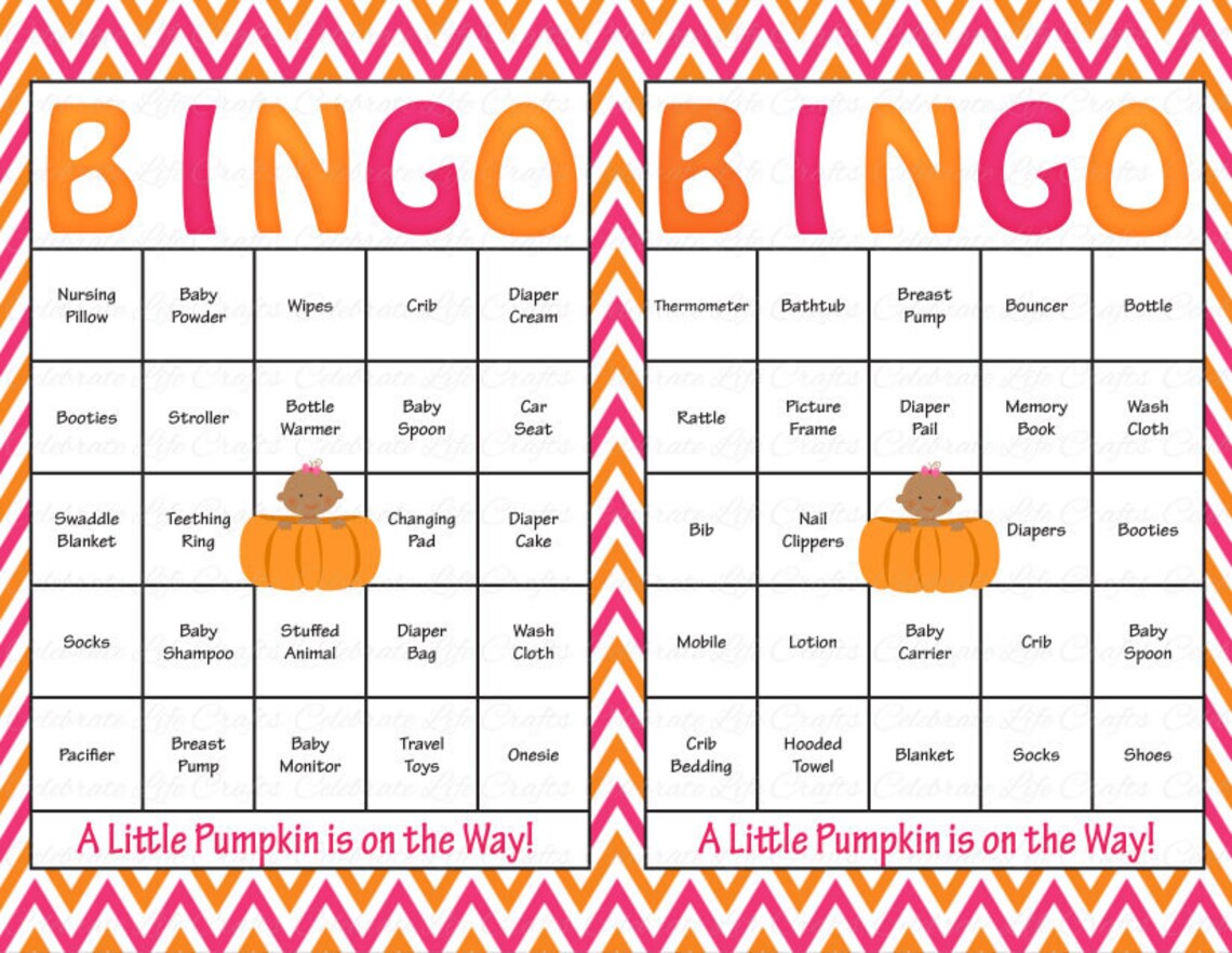 100 Pumpkin Baby Shower Bingo Cards Printable Baby Shower | Etsy