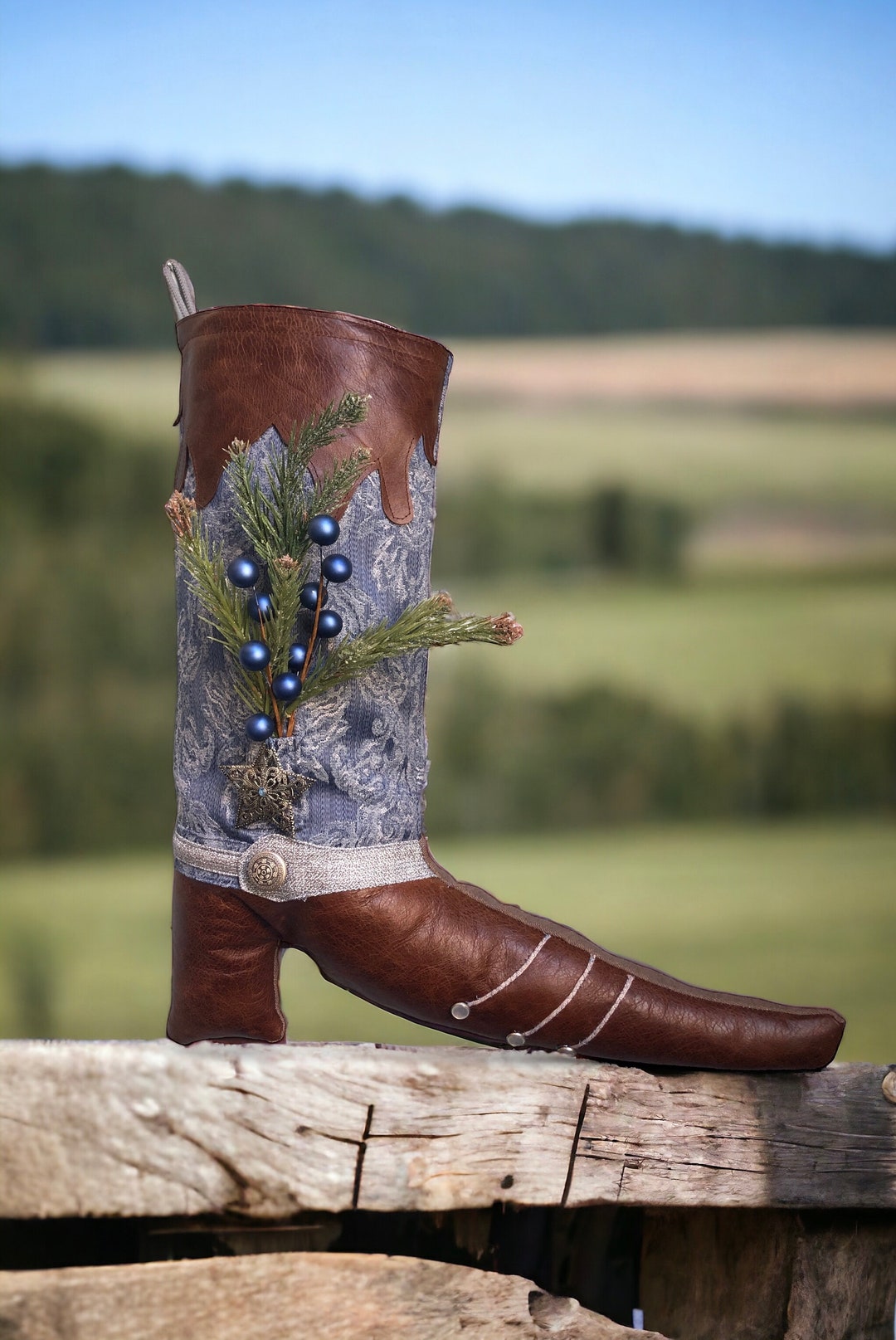 Cowboy Christmas Stocking, Christmas Stocking, Elf Stocking, Christmas ...