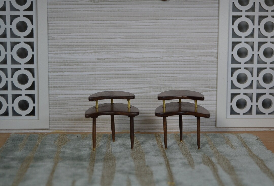 Miniature Boomerang Shaped 1:12 Scale Mid-century Modern End Table ...