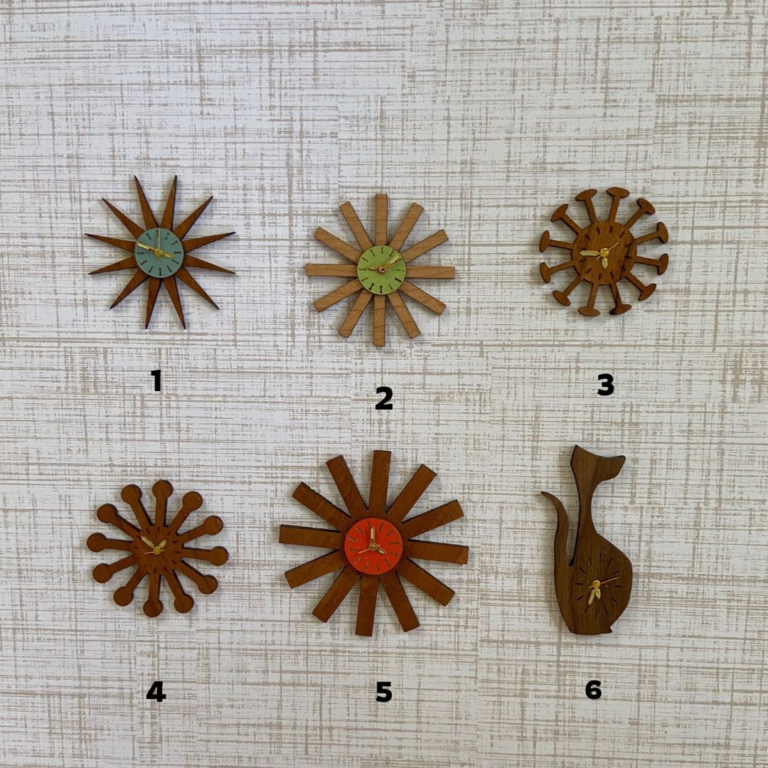Tiny Atomic Wall Clocks - 1:12 Scale - Miniature Mid-century Modern - Etsy