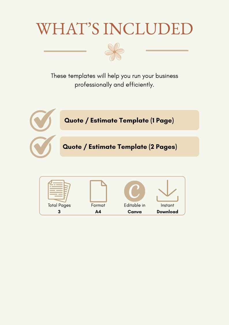 Editable Canva Quote Estimate Template | Business Service PDF Download ...
