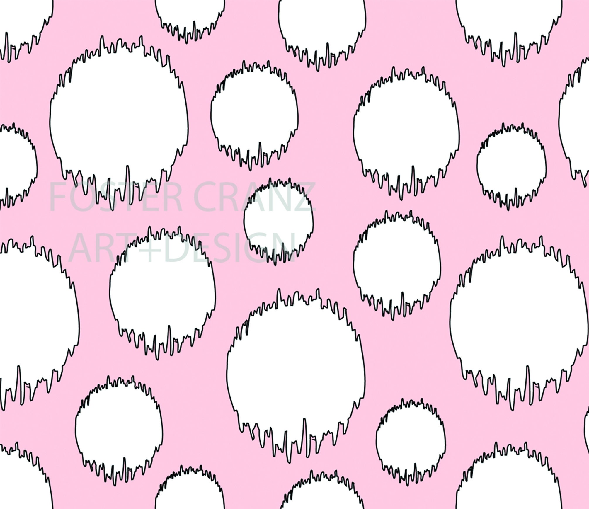 White Frazzle Dots on Pink Print - Digital Pattern Full Repeat White ...