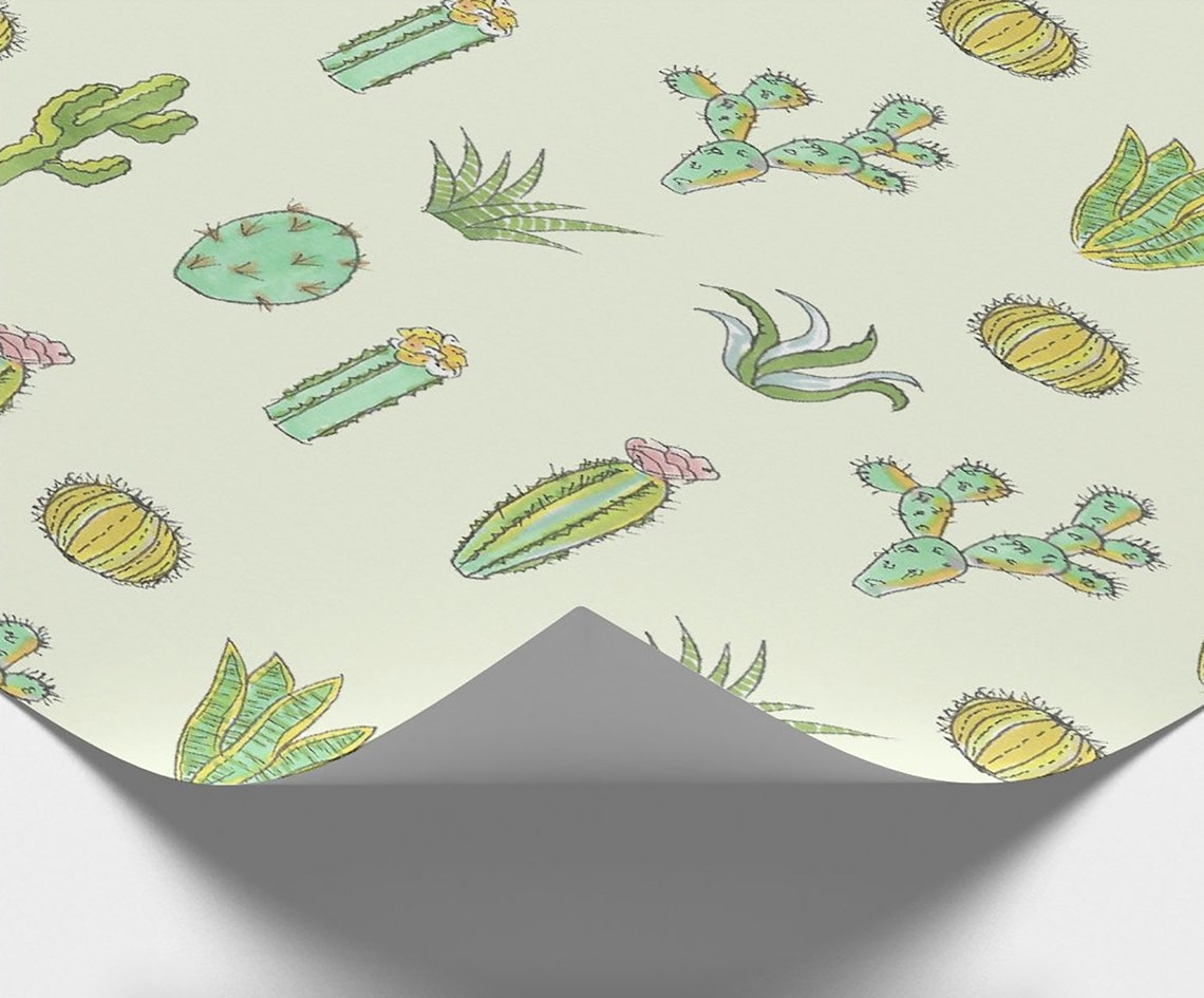 Green Cactus Pattern - Digital Pattern Repeat, Cactus, Print ...