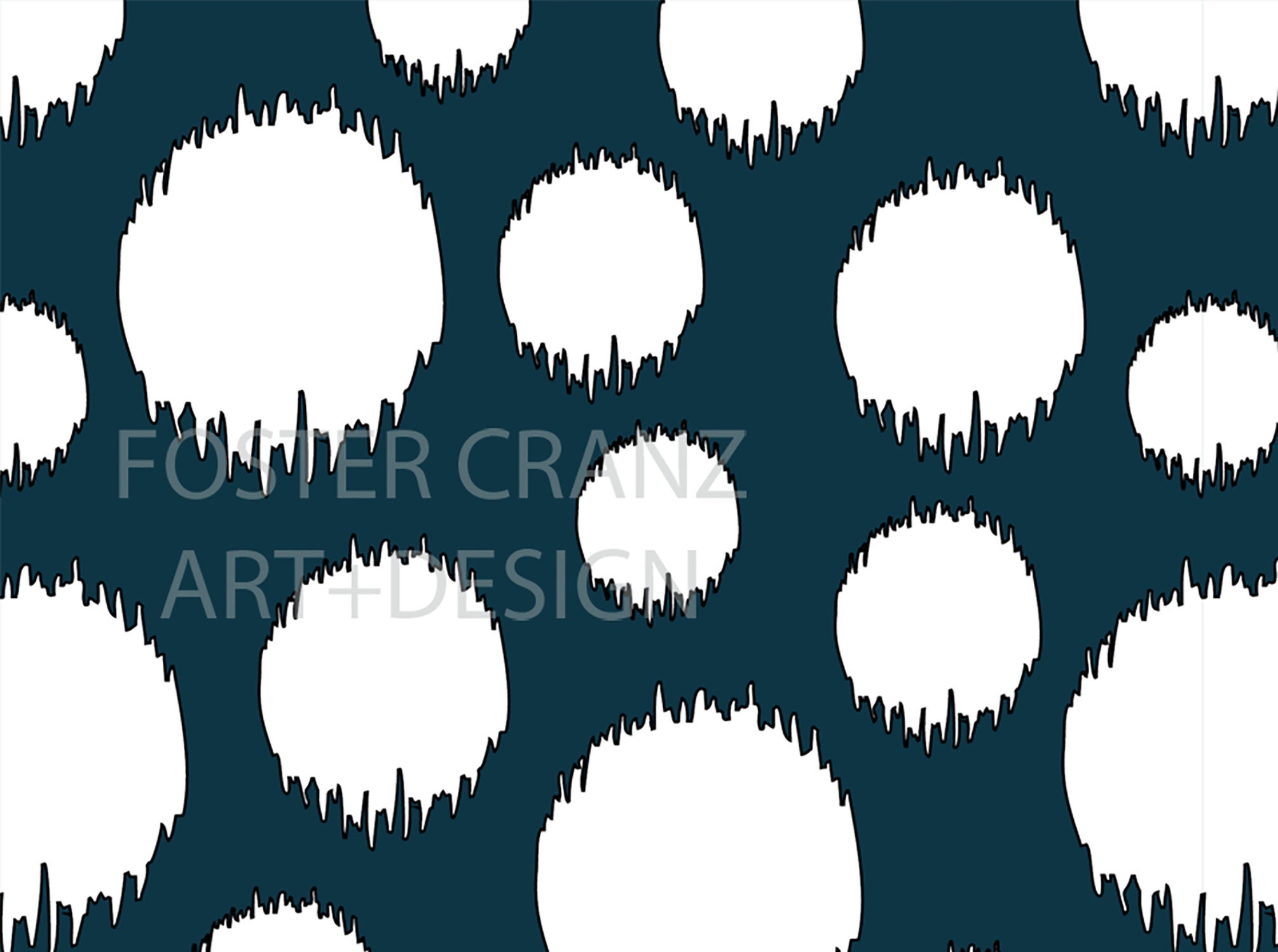 White Frazzle Dots on Dark Teal Print Digital Pattern Full | Etsy