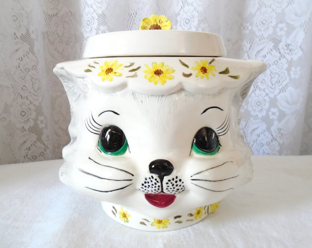Vintage Cat Head Jar Canister Gift for Cat Lover - Etsy