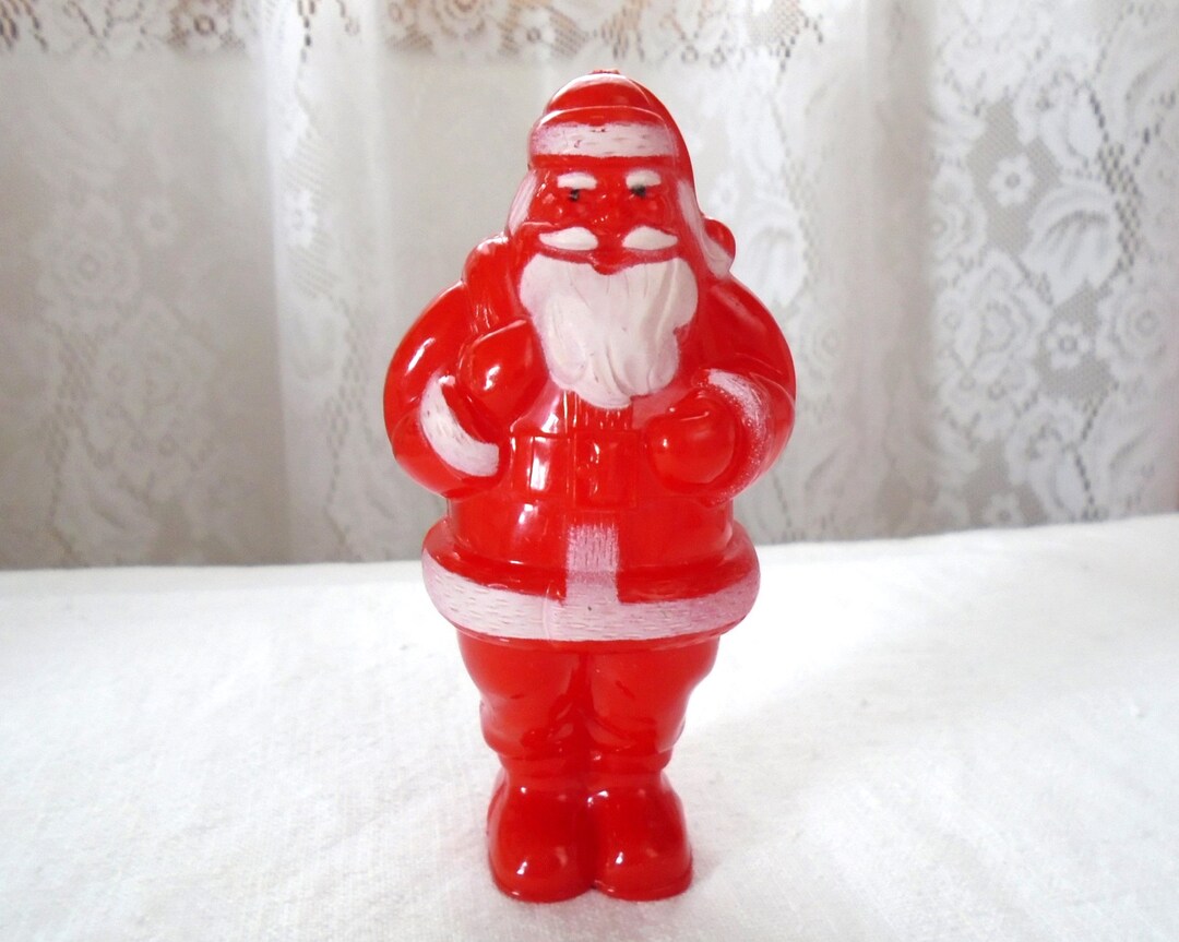 Vintage Red Plastic Santa Claus Candy Container Mid Century - Etsy