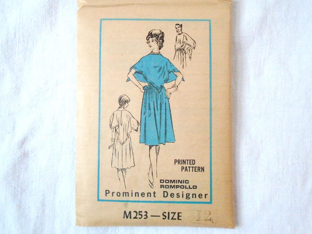 Vintage Dominic Rompollo Mail Order Poncho Dress Pattern Size 12 Reader ...