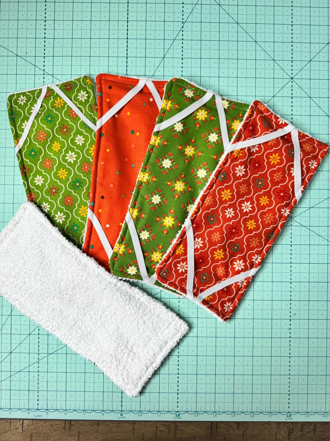 Reusable Mop Pad / Orange and Green Colors / Mop Pad Using Cotton ...