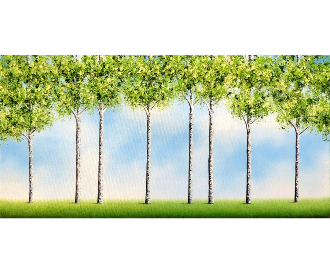 Birch Tree Forest Print Spring Green Trees Wall Art Print - Etsy