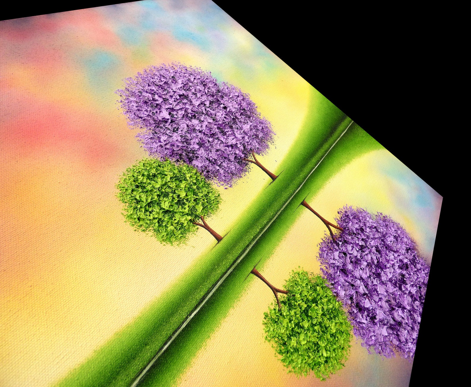 Colorful Landscape Painting ORIGINAL Oil Painting on Canvas | Etsy