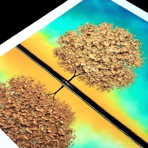 Golden Tree Print, Signed Giclee Print, Contemporary Landscape Art ...