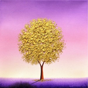 Metallic Gold Tree Painting Sculpted Impasto Tree Art | Etsy