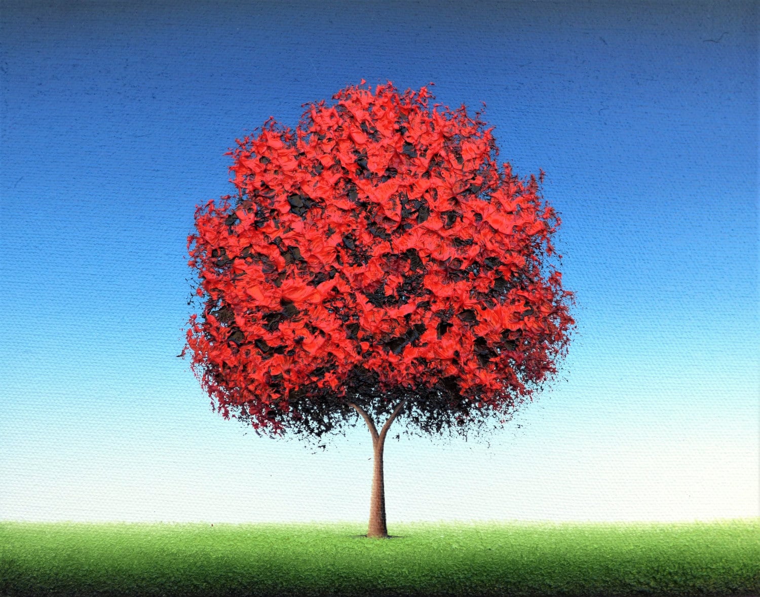 Red Tree Art Print LIMITED Edition Print of Landscape - Etsy
