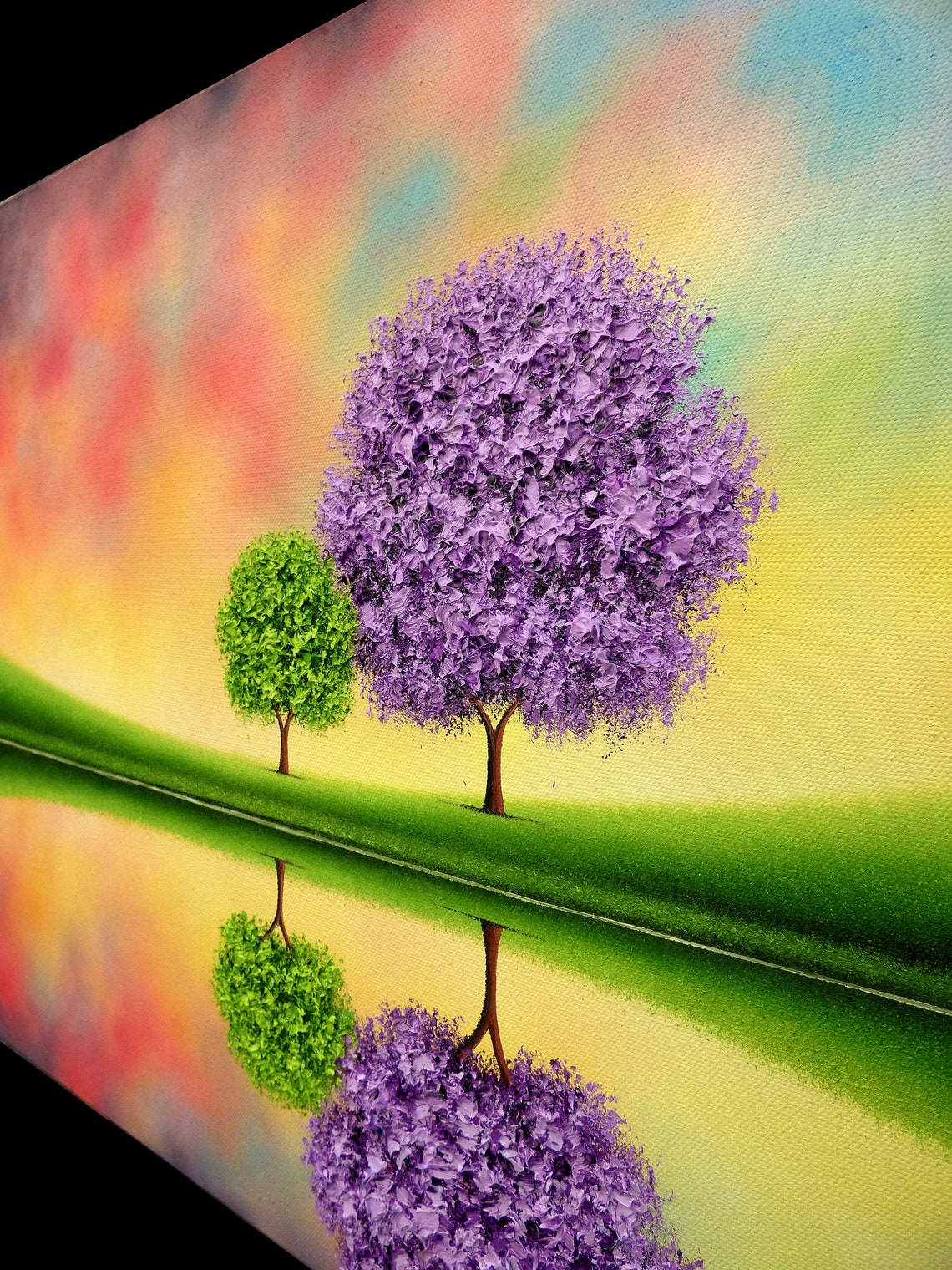 Colorful Landscape Painting ORIGINAL Oil Painting on Canvas | Etsy