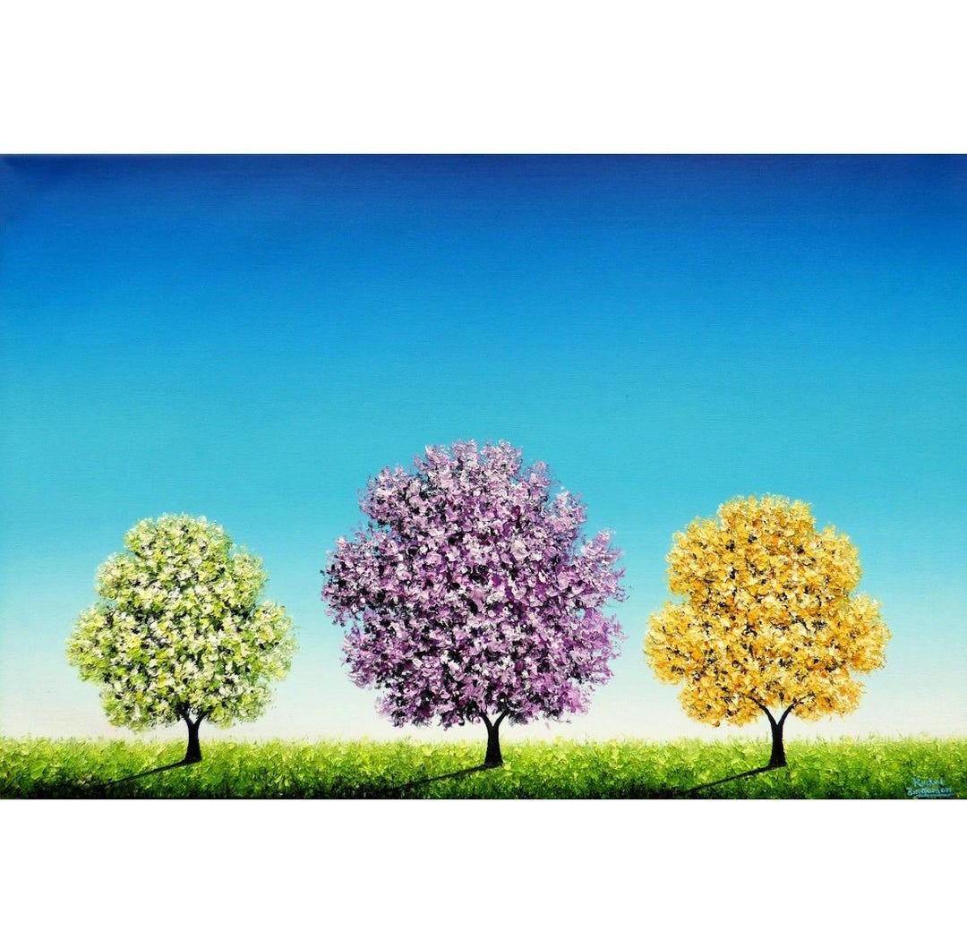 Impasto Tree Landscape Oil Painting, Modern Expressionist Art, 24x36 - Etsy