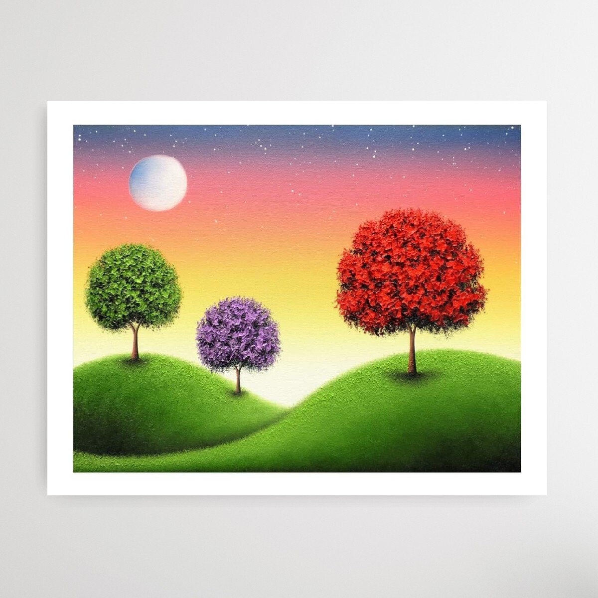 Colorful Tree Print LIMITED Edition Giclee Print Full Moon - Etsy