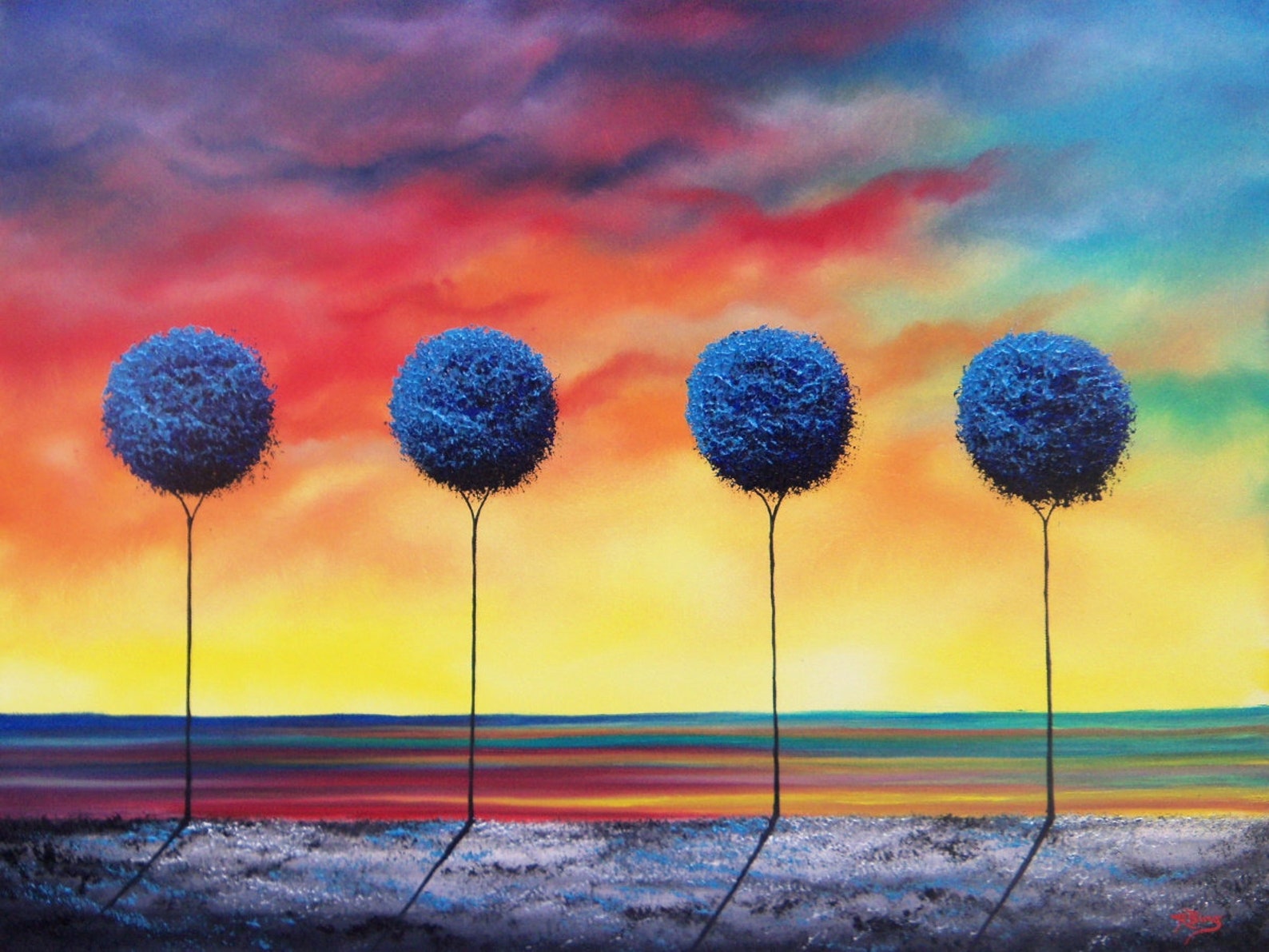 Abstract Trees Geometric Art Print Colorful Contemporary Tree - Etsy