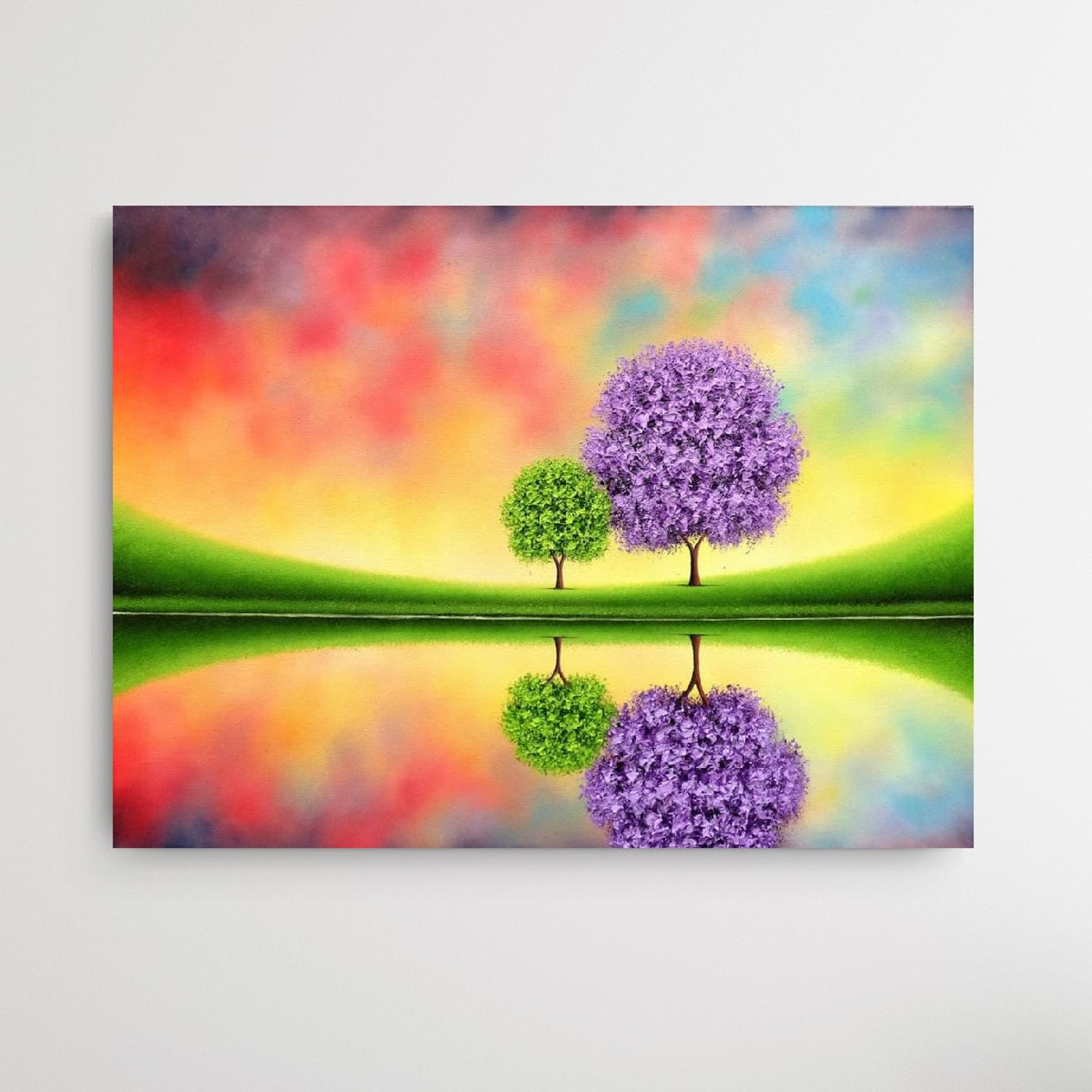 Colorful Landscape Painting ORIGINAL Oil Painting on Canvas | Etsy