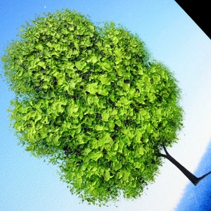 Contemporary Landscape Cobalt Blue Night Green Tree - Etsy