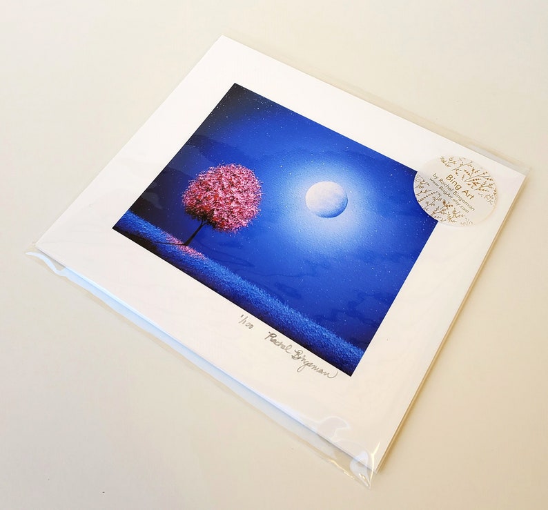 Pink Tree Print Modern Cherry Blossom Wall Art Mini Art | Etsy