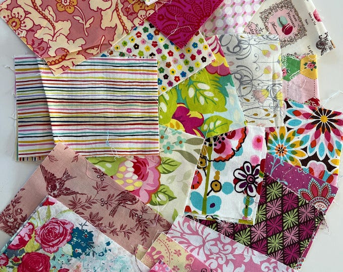 3.5 Oz Pink Fabric Scraps, Designer Scrap Bag - Etsy