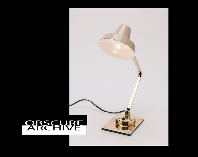 TENSOR LAMP - Model IL 400 - Brass Base and Brass Arm With Tan Shade ...