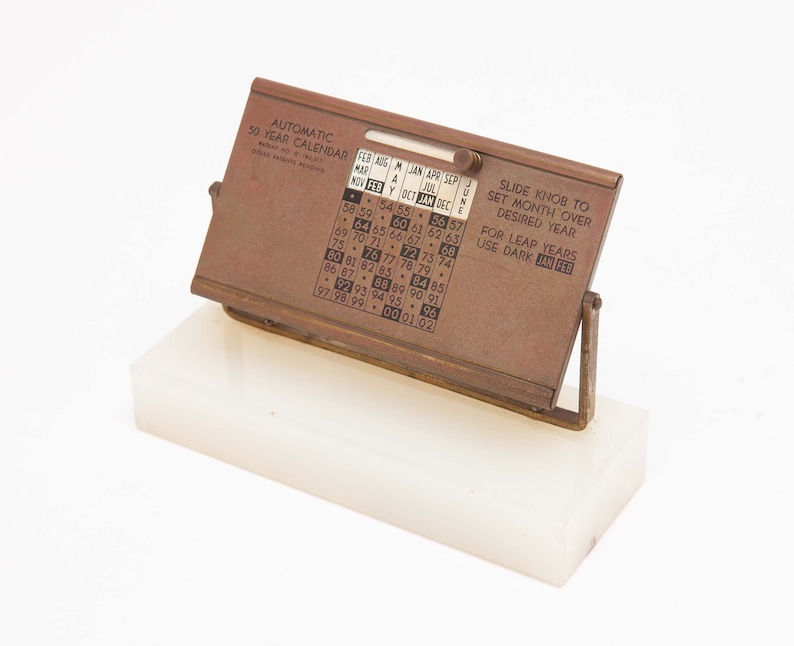 Vintage 1950's Automatic 50 Year Calendar Brass on - Etsy