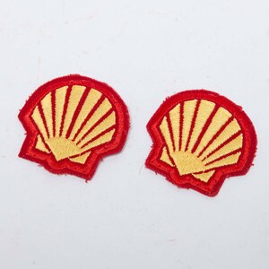 2 Vintage 1950's SHELL GASOLINE Uniform Patches - Embroidered Patches ...