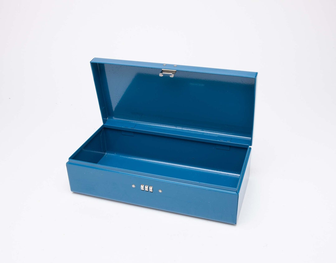 Vintage 60's Metal Document Box DURHAM POLICY BOX Combination Lock User ...