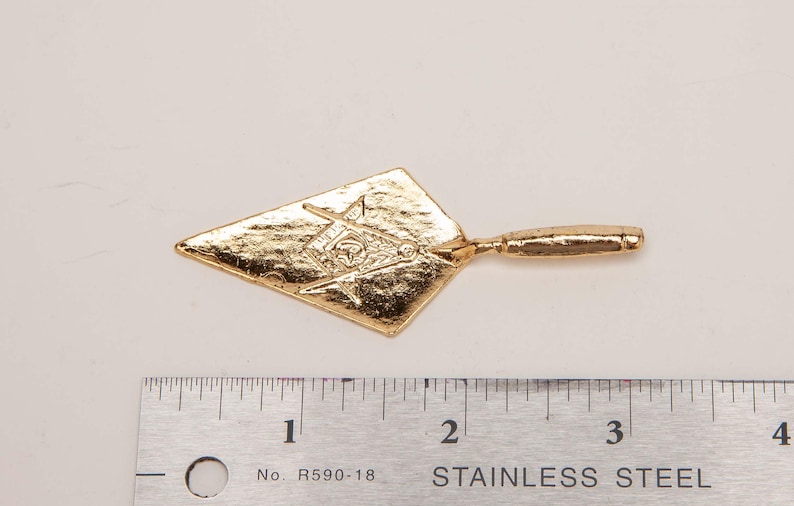 MASONIC ARTIFACTS - 2 Gold Metal Trowels With Compass and Angle Logo - Etsy