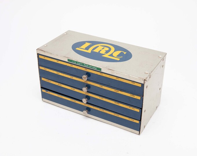 Vintage IRC Resistor 4 Drawer Cabinet - Metal - Gray Finish With Blue ...