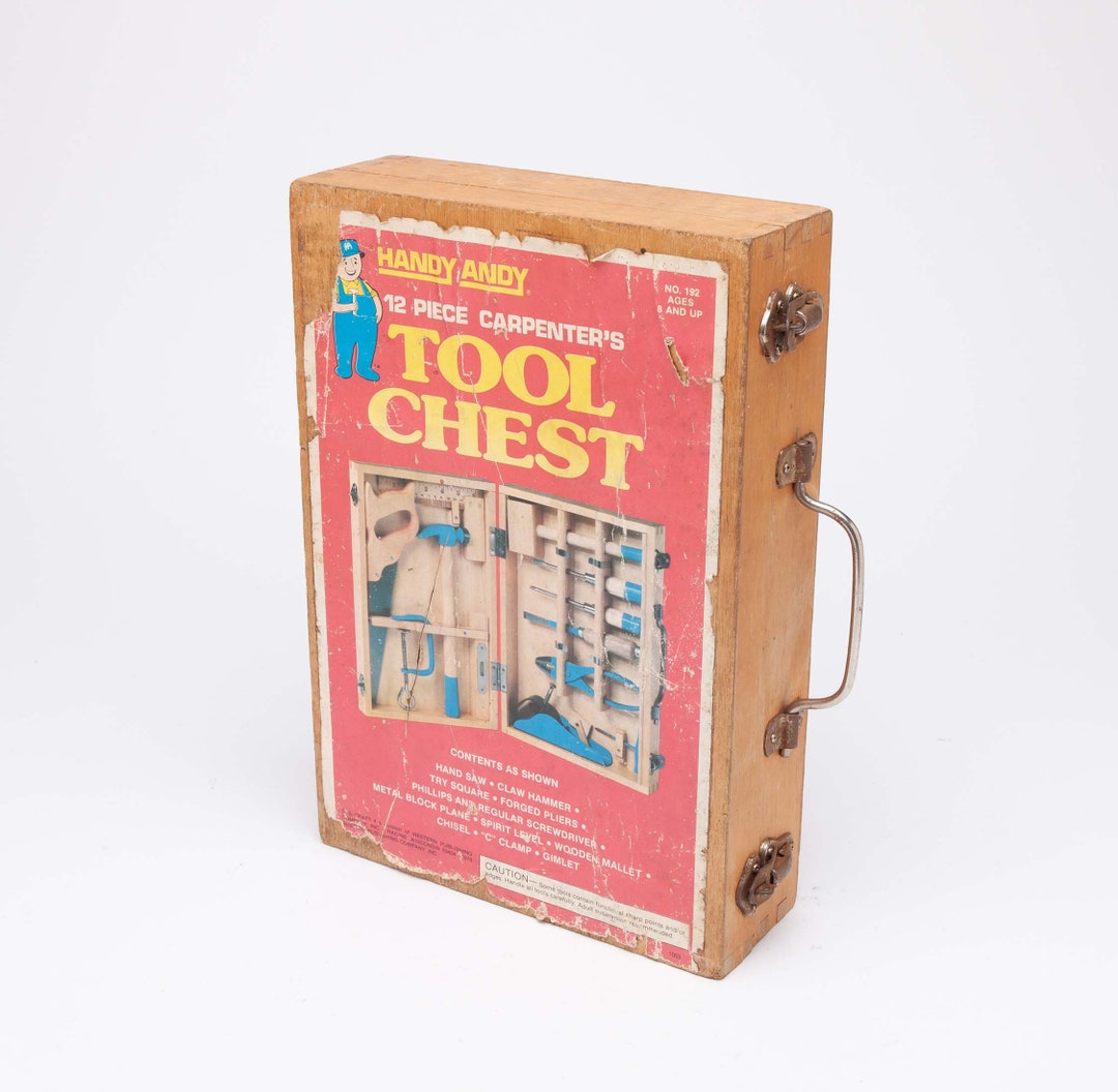 HANDY ANDY 1960's Kids Tool Chest - Wood Box With Jointed Corners - Etsy