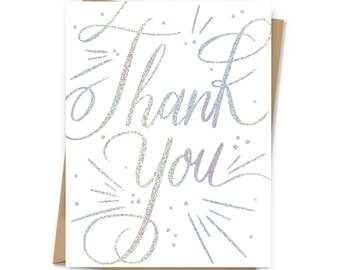 Holographic Thank You Cards - Etsy