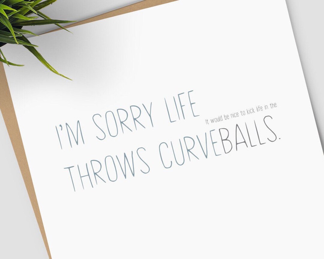 Funny Sympathy Card sorry Life Throws Curveballs - Etsy