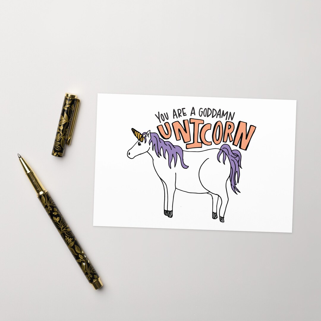 Funny Unicorn Congratulations Card Set (10 Cards) - Etsy