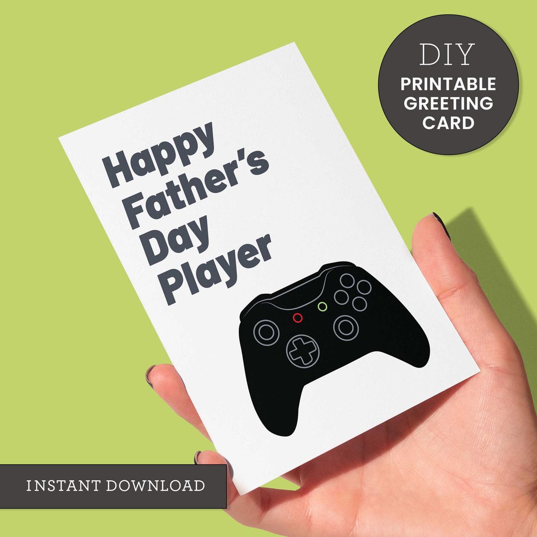 Funny Gamer Father's Day Card Printable | Instant Download for Dad ...