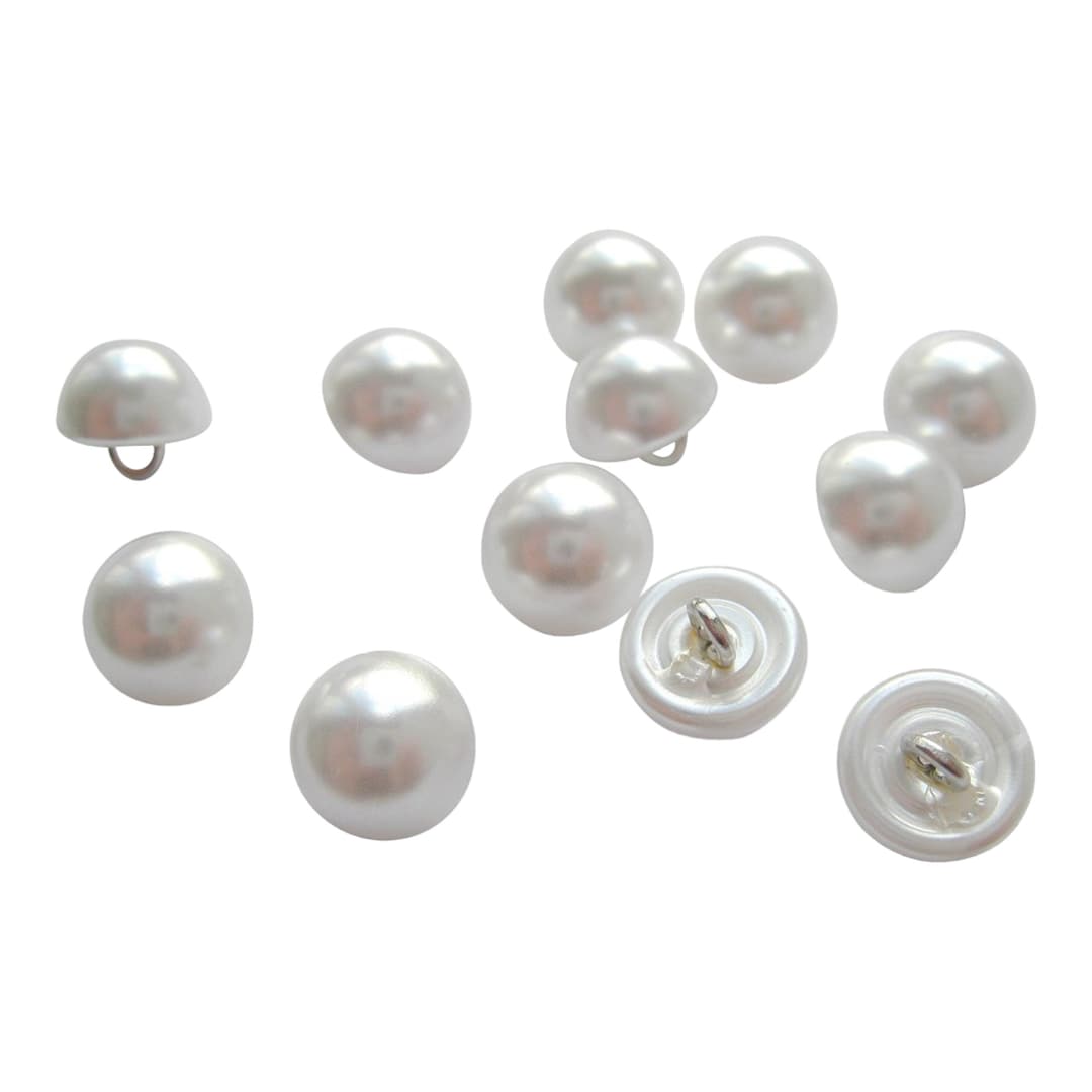 White Half Dome Pearl Bridal Buttons / Wedding Gown Graduation Dress ...