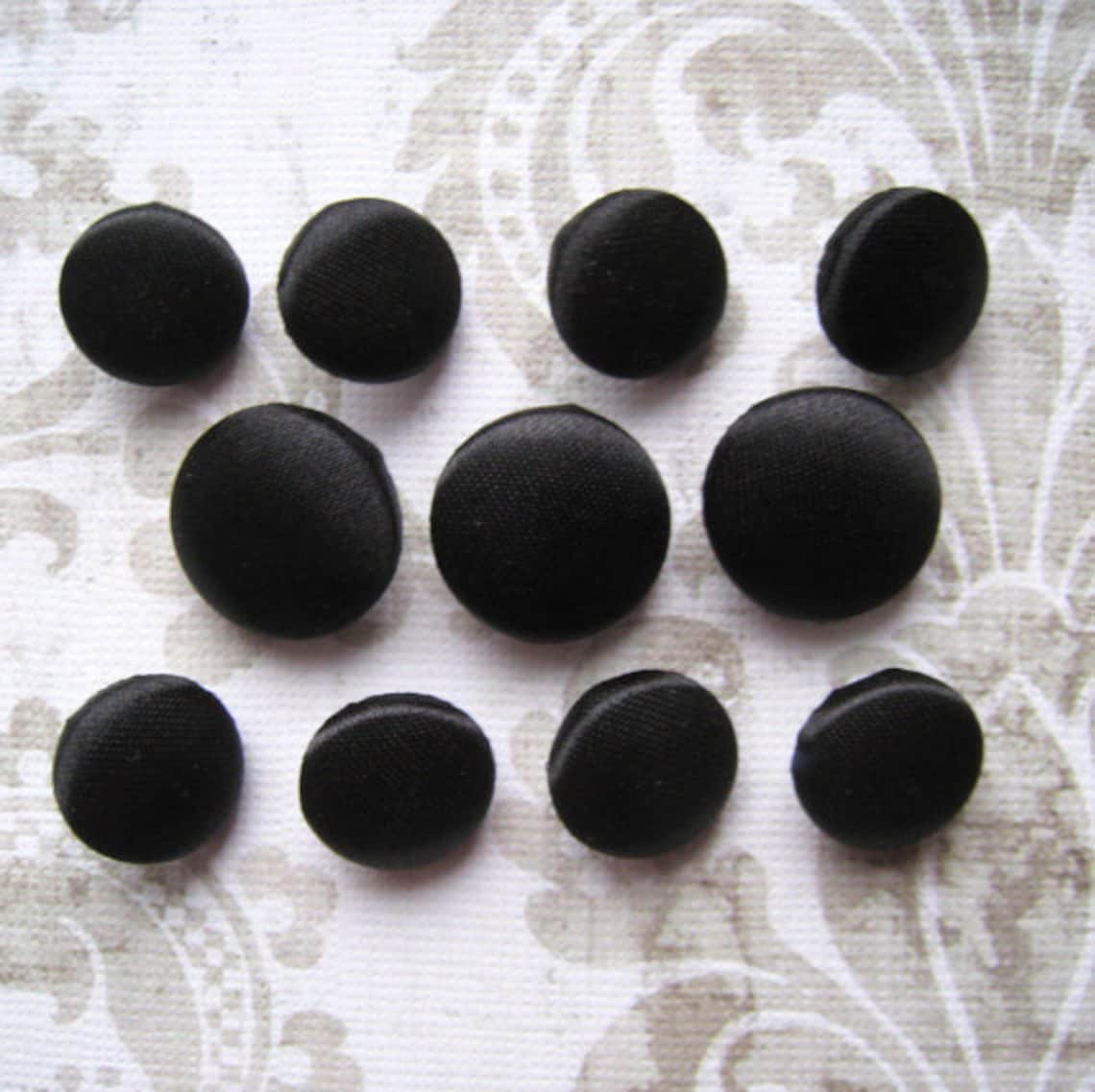 Black Satin Tuxedo Button Sets 3 Large 8 Small | Etsy