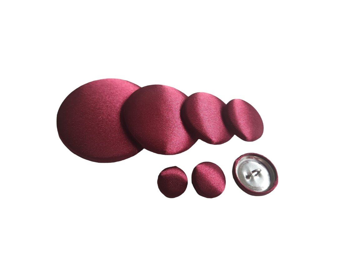 Burgundy Silk Satin Buttons With a Shank - Elegant Handmade Touch for ...