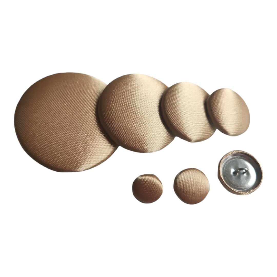 Champagne Silk Satin Buttons With a Shank - Elegant Handmade Touch for ...
