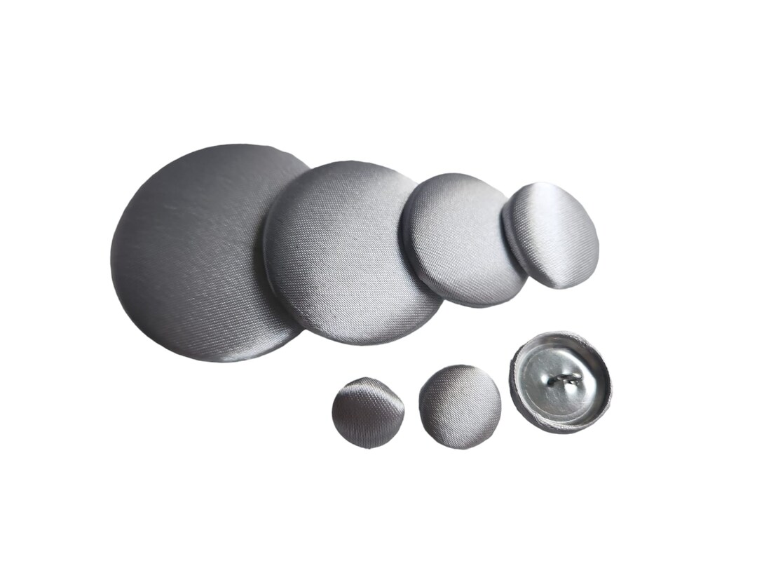 Light Gray Silk Satin Buttons With Shank - Elegant Handmade Touch for ...