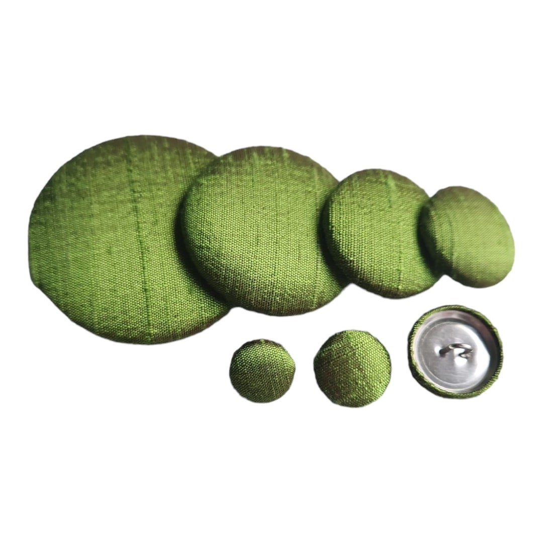 Pistachio Green Dupioni Silk Shank Buttons / Elegant Handmade Touch for ...