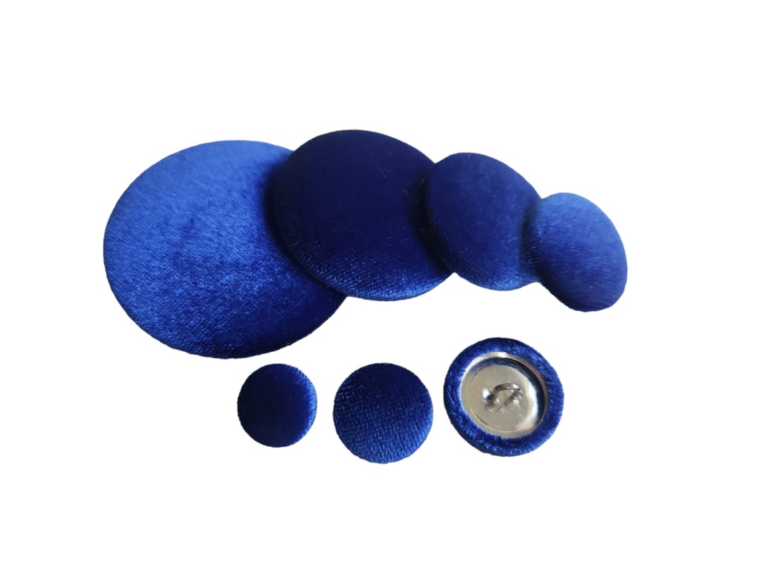 Royal Blue Velvet Covered Shank Buttons for Sewing Projects Blouses ...