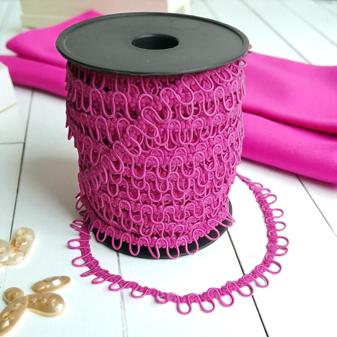 Magenta Pink Elastic Bridal Button Loops for Wedding, Bridal, Prom ...