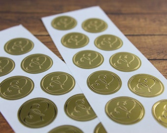 Gold Heart Stickers - Etsy