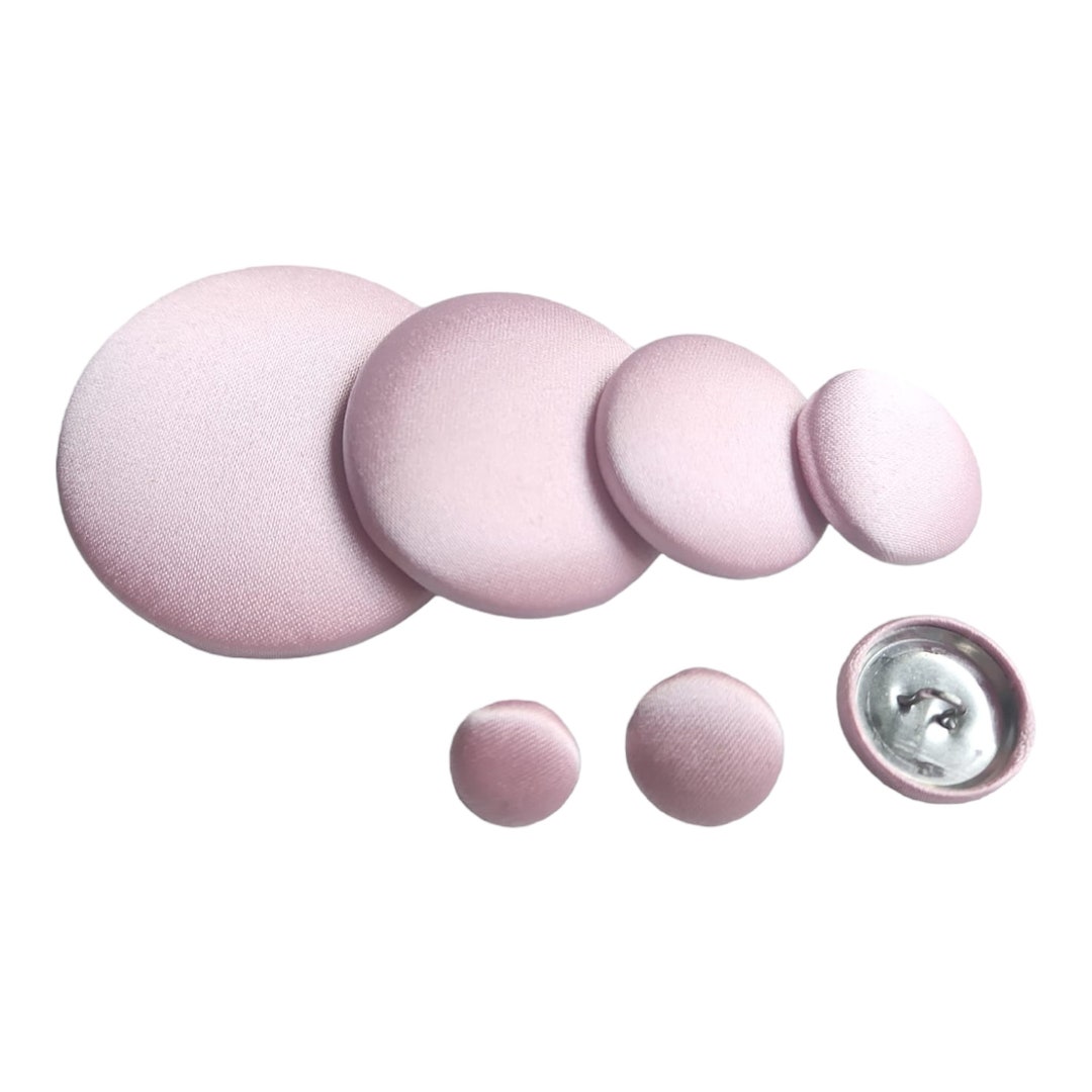 Light Pink Silk Satin Buttons With a Shank - Elegant Handmade Touch for ...