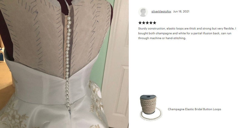 Champagne Elastic Bridal Button Loops - Etsy